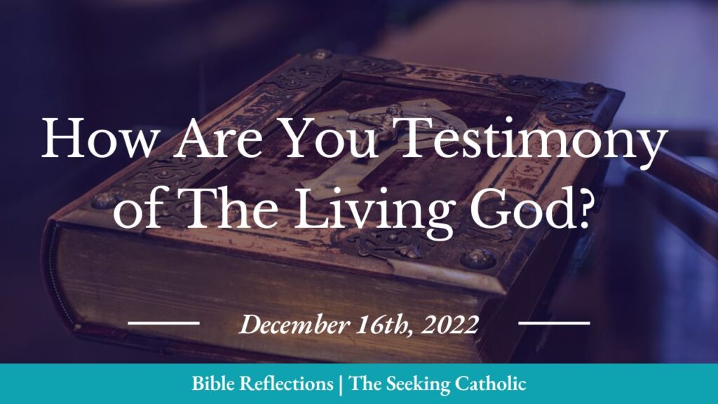 How are you testimony of the living God? - The Seeking Catholic